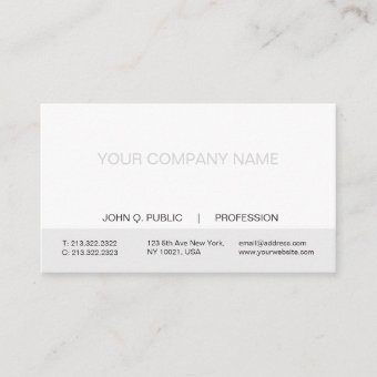 Simple Modern Professional White and Grey Matte Business Card | Zazzle