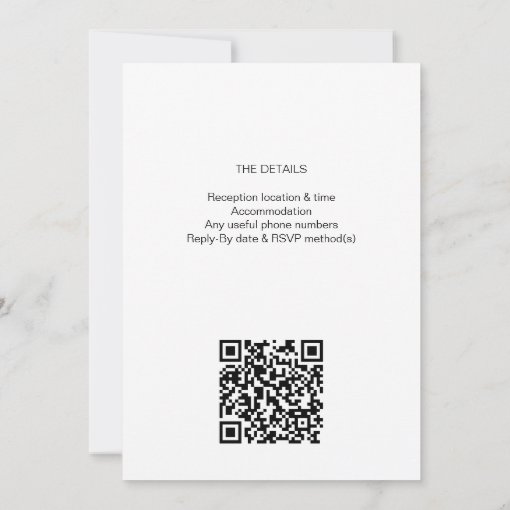 Simple Modern QR Code RSVP Wedding Invitation | Zazzle
