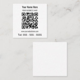 Simple Modern QR Code Square Business Card | Zazzle