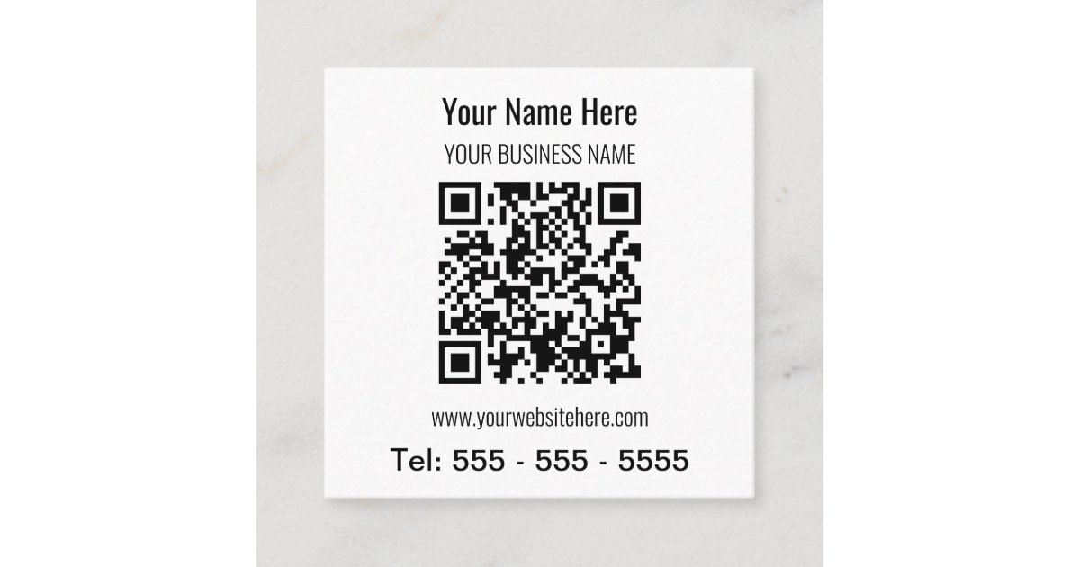 Simple Modern QR Code Square Business Card | Zazzle