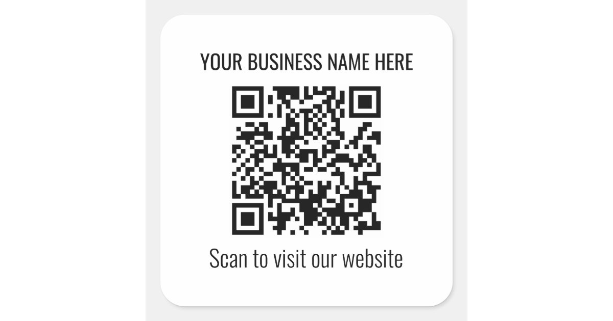 Simple Modern QR Code Square Sticker | Zazzle