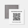 Simple Modern QR Code Square White Magnet | Zazzle