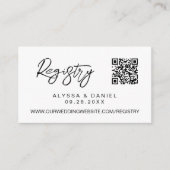 Simple Modern QR code wedding registry custom Enclosure Card | Zazzle