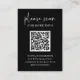 Simple Modern QR Code with Logo Back | Black Business Card | Zazzle