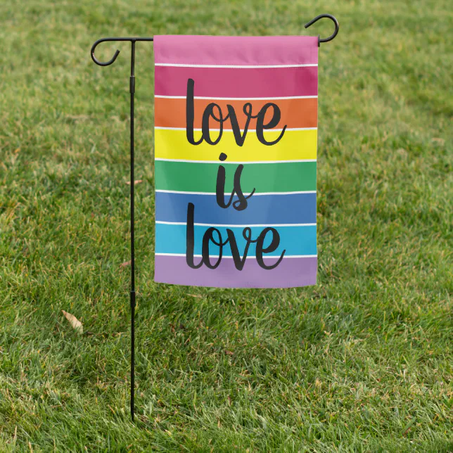 Simple Modern Rainbow Colors Stripes Pattern Garden Flag | Zazzle