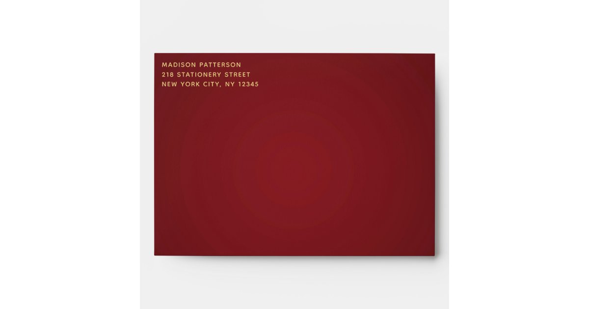 Simple Modern Red Gold Envelope | Zazzle