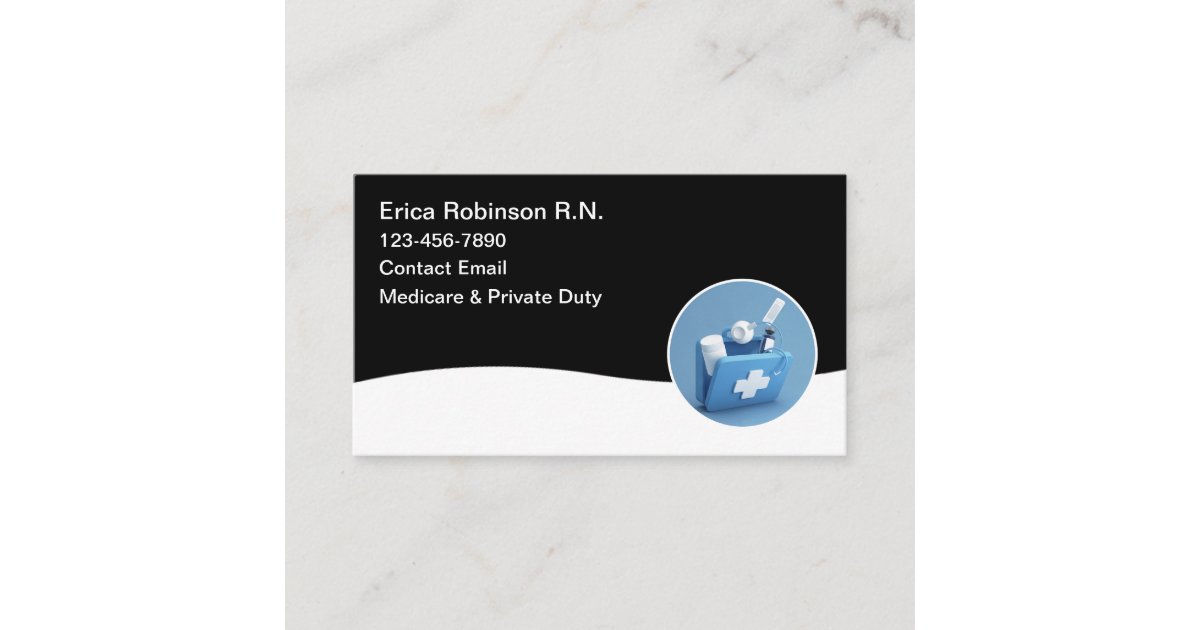Simple Modern Registered Nurse Business Cards | Zazzle