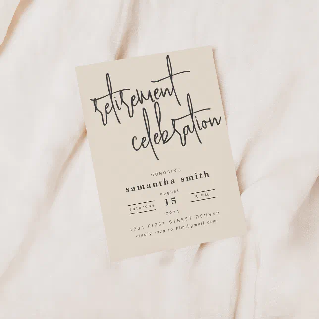 Simple Modern Retirement Party Invitation | Zazzle