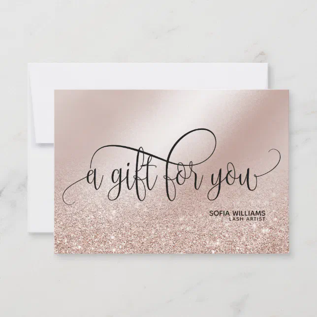 Simple & Modern Rose gold Certificate Gift Card | Zazzle