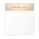 Simple Modern Rose Gold Personalized Notepad | Zazzle