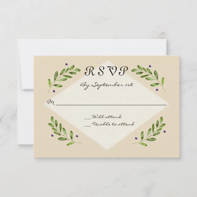 Simple Modern RSVP Response Reply Wedding | Zazzle