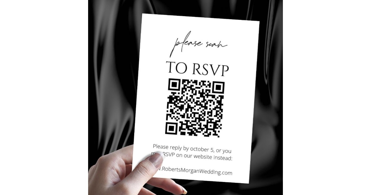 Simple Modern RSVP with QR Code Enclosure Card | Zazzle