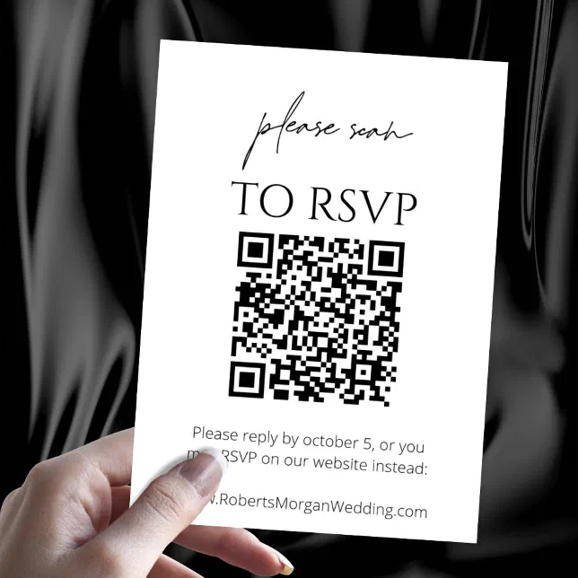 Simple Modern RSVP with QR Code Enclosure Card | Zazzle
