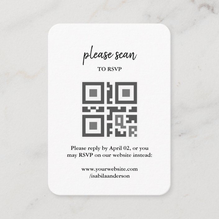 Simple Modern RSVP with QR Code Enclosure Card | Zazzle.com