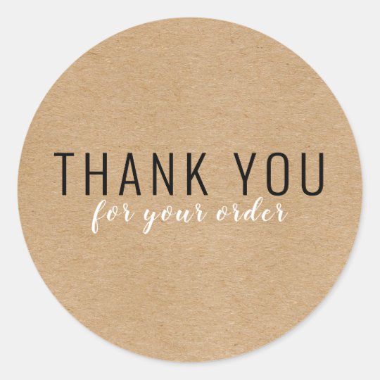 Simple Modern Rustic Customer Thank You Classic Round Sticker | Zazzle.com