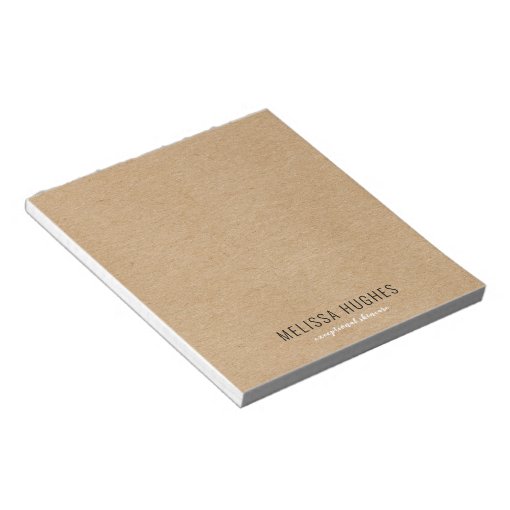 Simple Modern Rustic Kraft Boho Notepad | Zazzle