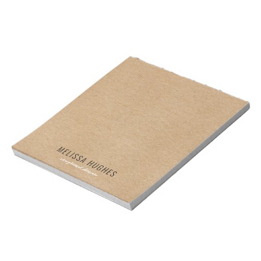 Simple Modern Rustic Kraft Boho Notepad | Zazzle