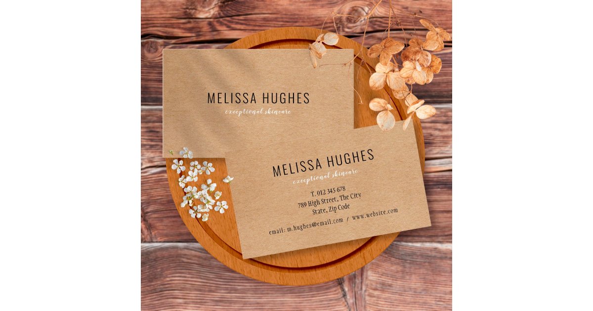 Simple Modern Rustic Kraft Business Card | Zazzle