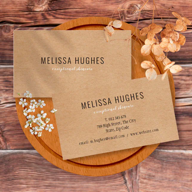 Simple Modern Rustic Kraft Business Card | Zazzle