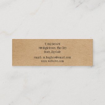 Simple Modern Rustic Kraft Mini Business Card | Zazzle