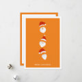 Simple Modern Santa Graphic Orange Christmas Holiday Card | Zazzle