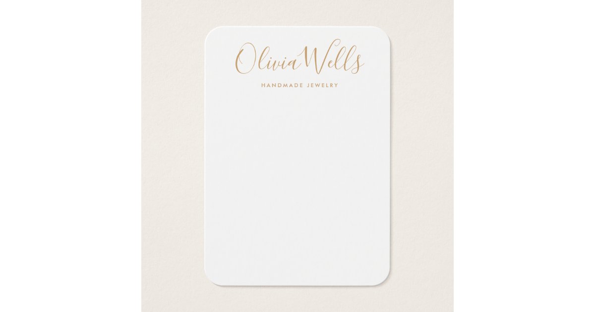 Simple Modern Satin Gold Earring Display Card | Zazzle