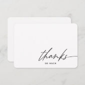 Simple Modern Script Black and White Thanks Thank You Card | Zazzle