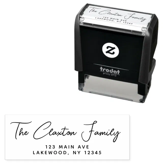 Simple Modern Script Family Return Address Self-inking Stamp | Zazzle