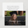 Simple Modern Script Graduation Photo Thank You Card | Zazzle