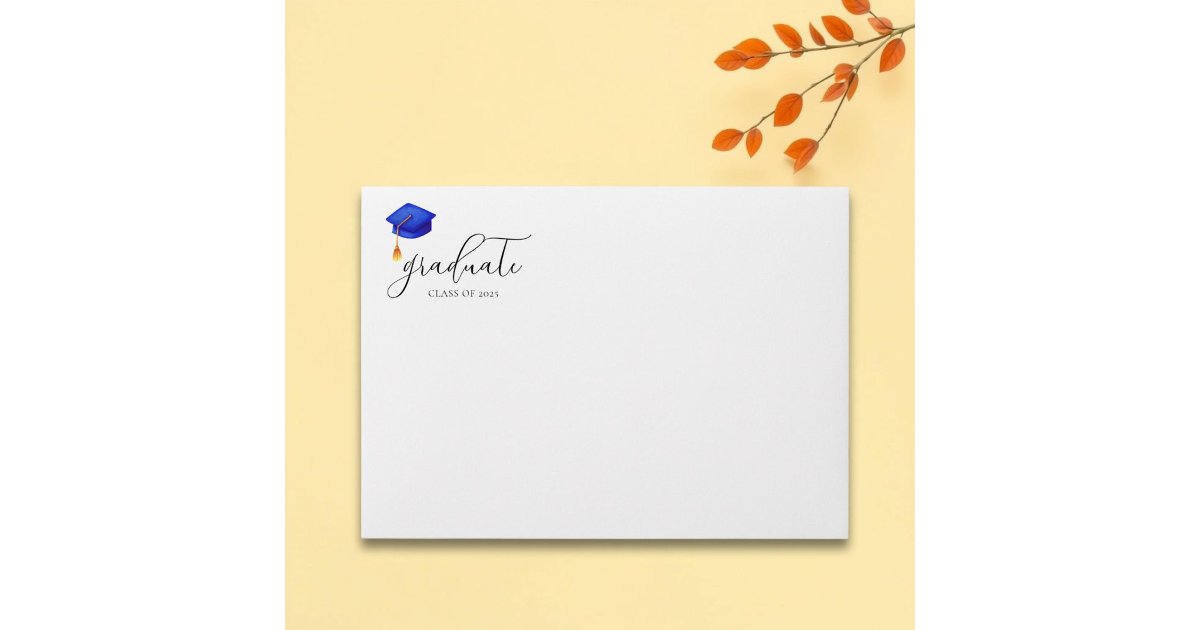 Simple Modern Script Graduation Return Address Envelope | Zazzle