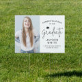 Simple Modern Script Photo Graduation Sign | Zazzle