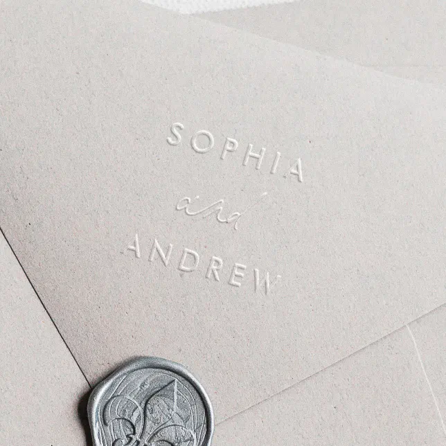Simple Modern Script Wedding Monogram Envelope Embosser | Zazzle