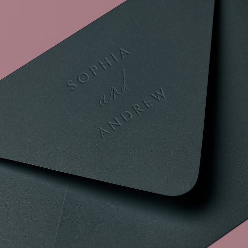 Simple Modern Script Wedding Monogram Envelope Embosser | Zazzle