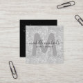 Simple Modern Silver Glitter Black Square Business Card | Zazzle