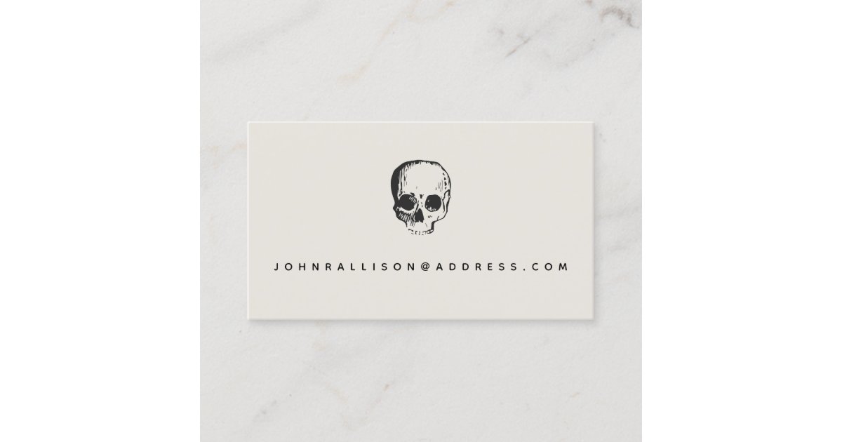 Simple Modern Skull Calling Card | Zazzle