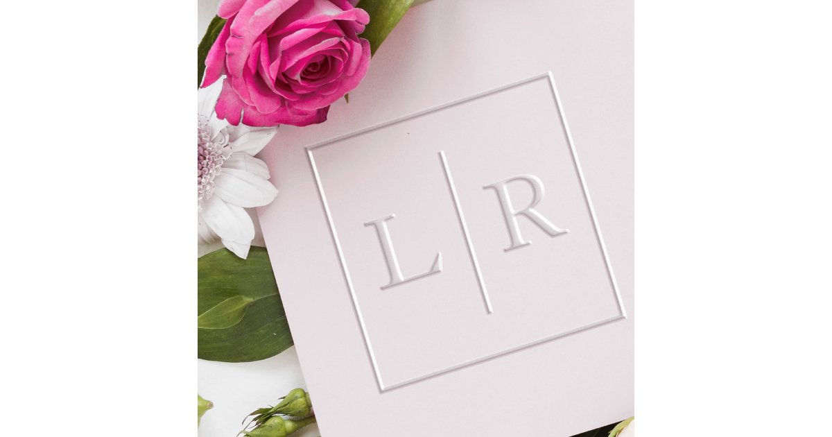 Simple Modern Square Custom Two Monogram Initials Embosser | Zazzle