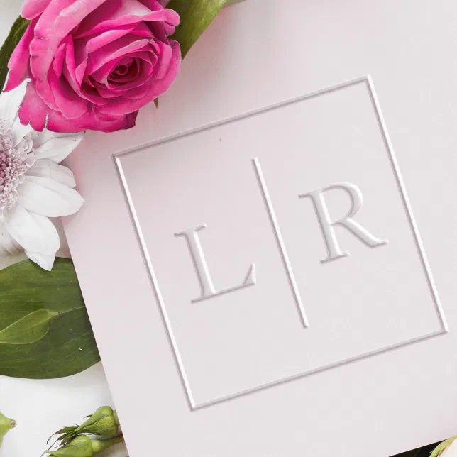 Simple Modern Square Custom Two Monogram Initials Embosser | Zazzle