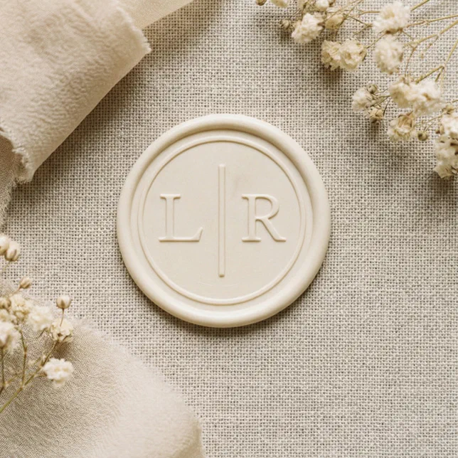 Simple Modern Square Custom Two Monogram Initials Wax Seal Sticker | Zazzle