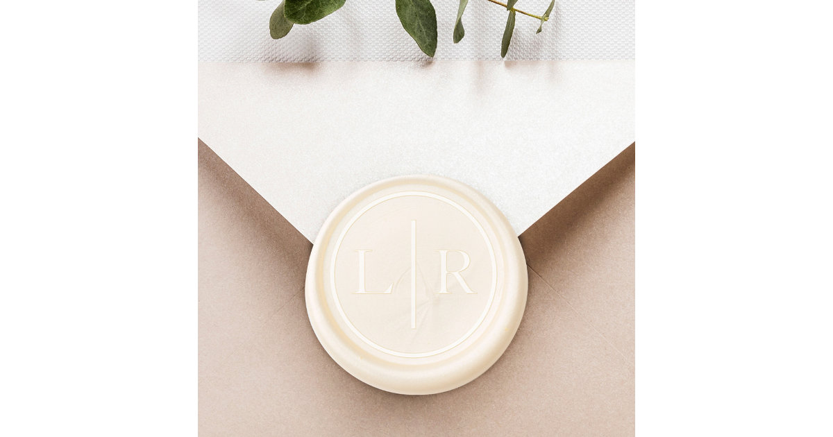 Simple Modern Square Custom Two Monogram Initials Wax Seal Sticker | Zazzle