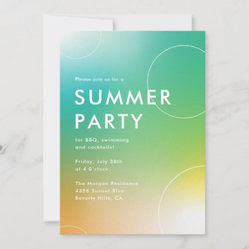 Simple Modern Summer Cocktail Party (Green) Invitation | Zazzle