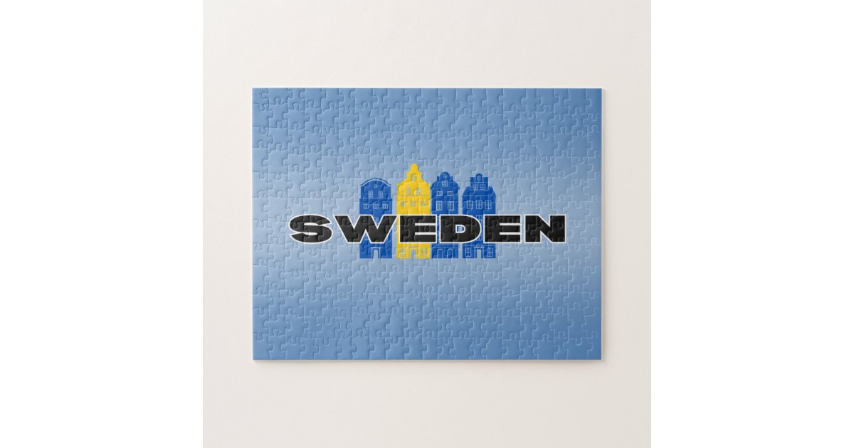 Simple Modern Sweden Swedish country Flag Souvenir Jigsaw Puzzle | Zazzle