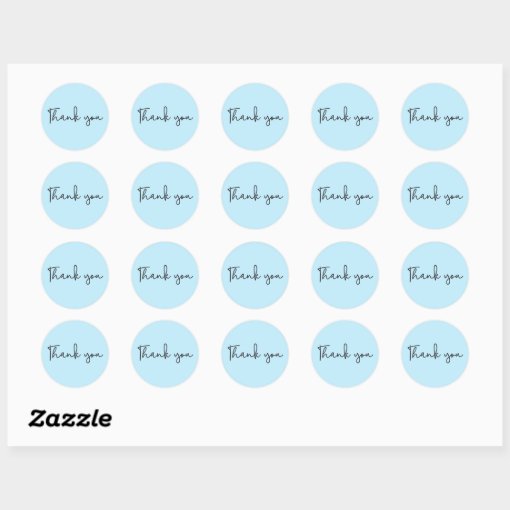 Simple Modern Typography Blue Thank you Baby Boy Classic Round Sticker ...