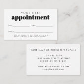 Simple Modern Typography Business Reminder Appointment Card | Zazzle