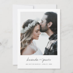 Simple Modern Typography Custom Photo Wedding Save The Date | Zazzle