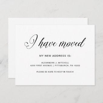 Simple Modern Typography | New Address Announcement Postcard | Zazzle
