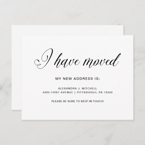 Simple Modern Typography | New Address Announcement Postcard | Zazzle