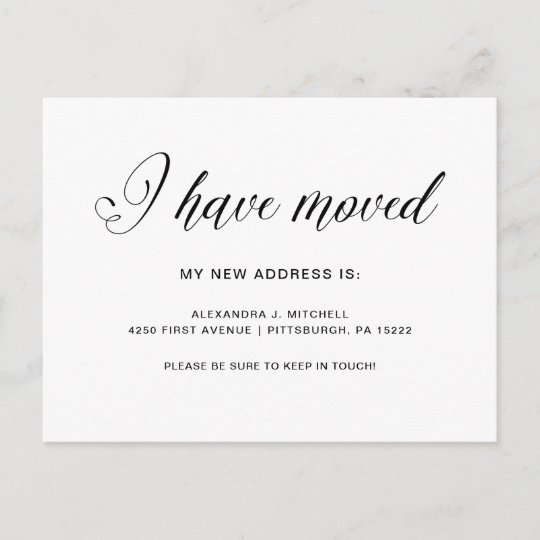 Simple Modern Typography | New Address Announcement Postcard | Zazzle.com