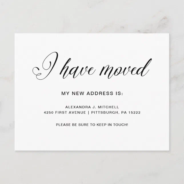 Simple Modern Typography | New Address Announcement Postcard | Zazzle