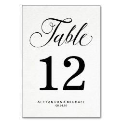 Simple Modern Typography on Watercolor Paper Table Number | Zazzle