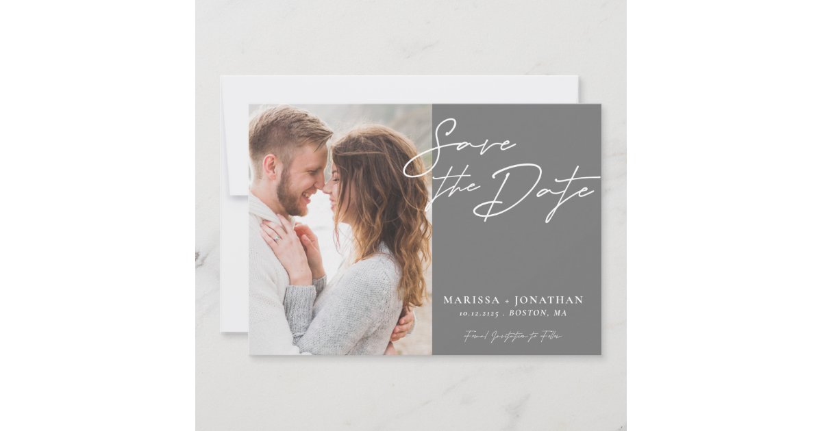 Simple Modern Typography Photo Save The Date | Zazzle